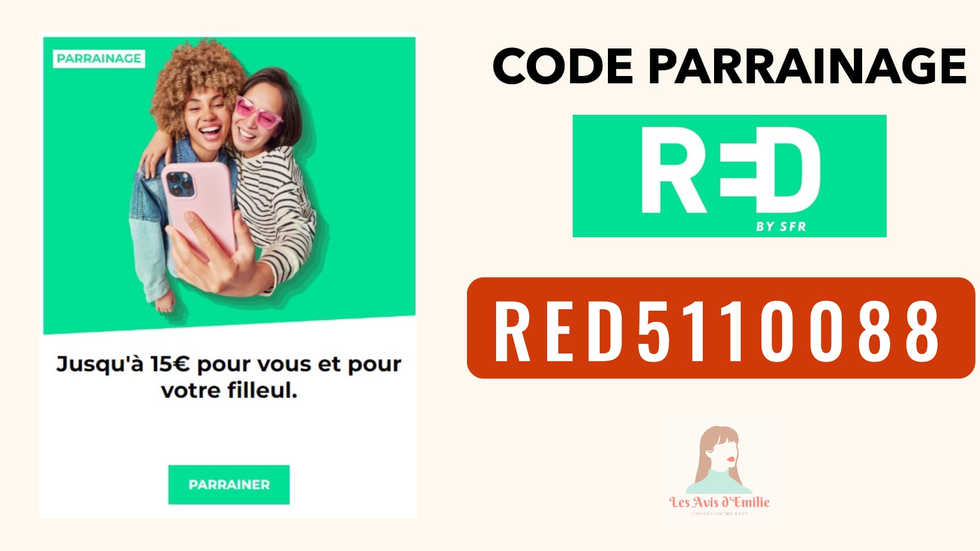 Code Parrainage RED by SFR : RED4B7C22D en décembre 2025 pour -15€